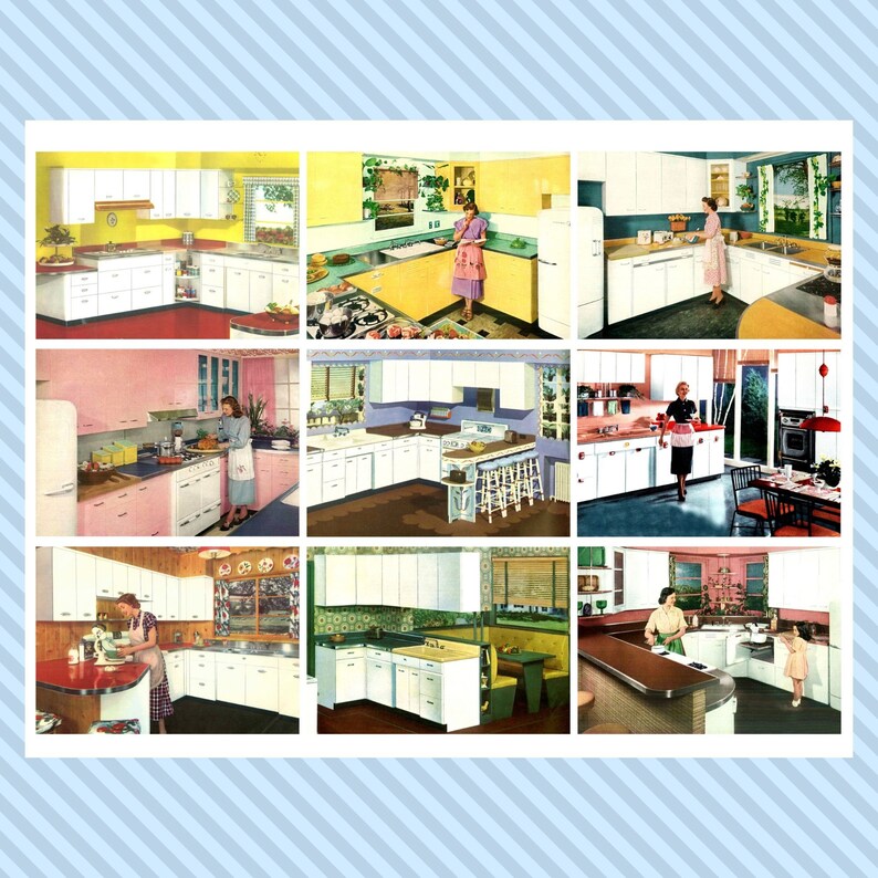 Kitchen Design From the 1950s Digital Collage Sheet 9 - Etsy
