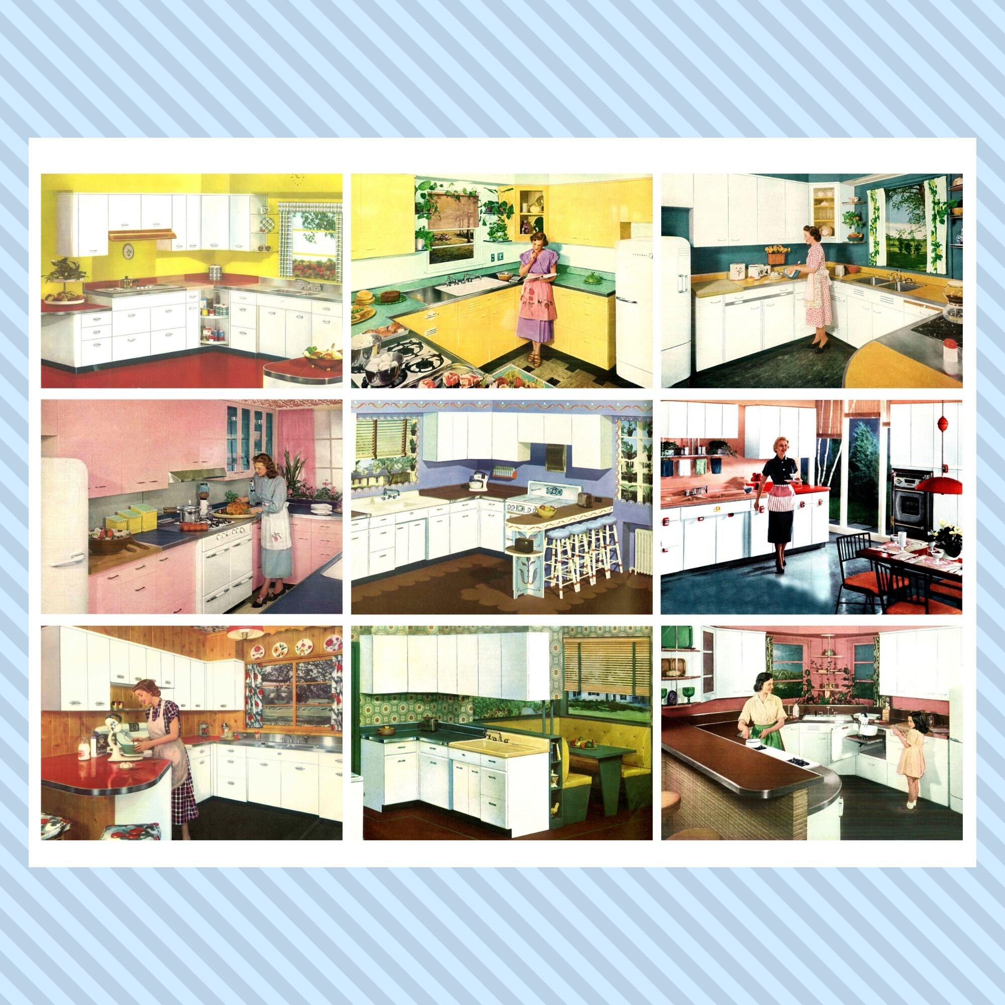 Kitchen Design From the 1950s Digital Collage Sheet 9 - Etsy