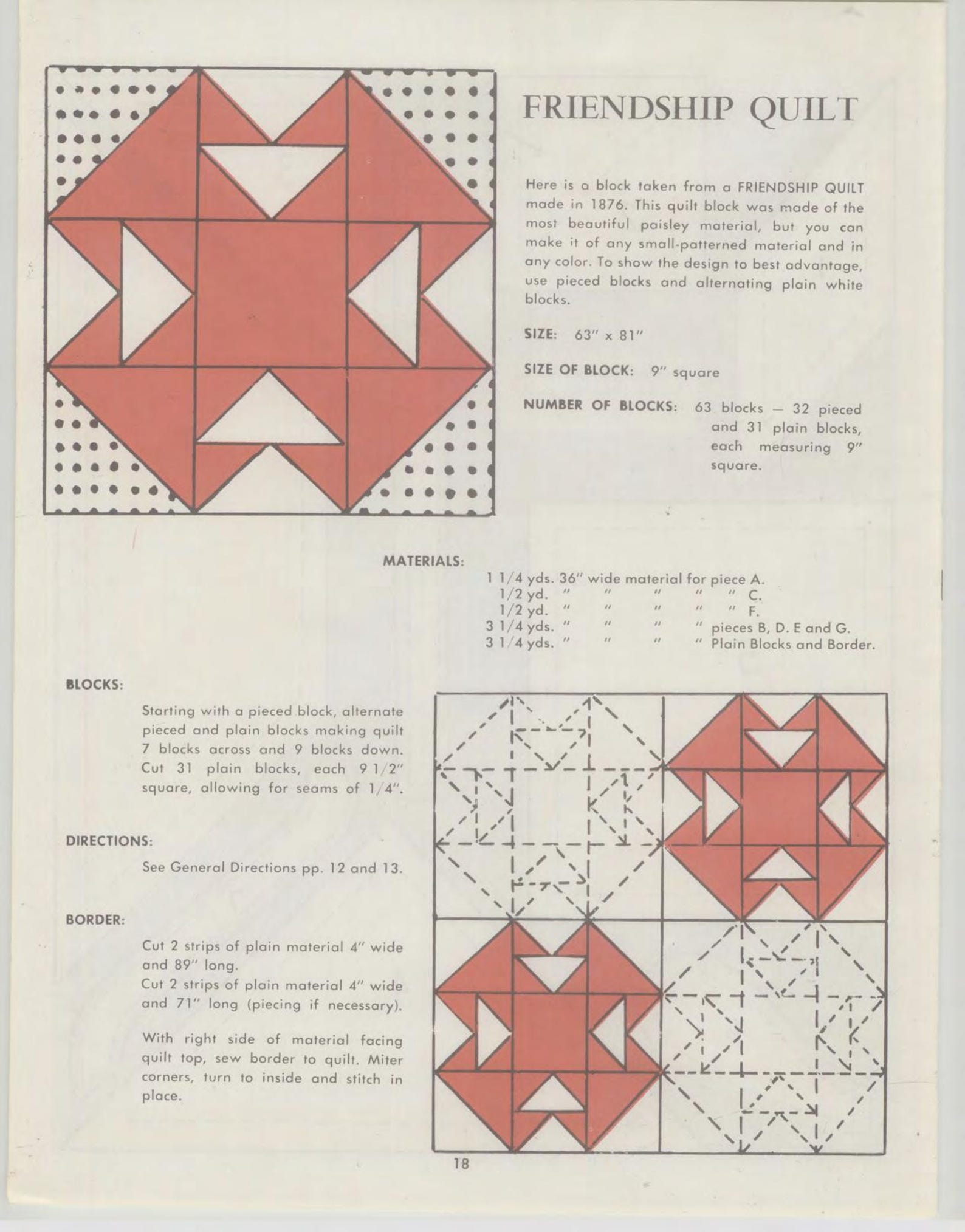 1950s Vintage Quilt Patterns | 22 Antique Aunt Martha Style Patchwork & Applique | Blocks ...