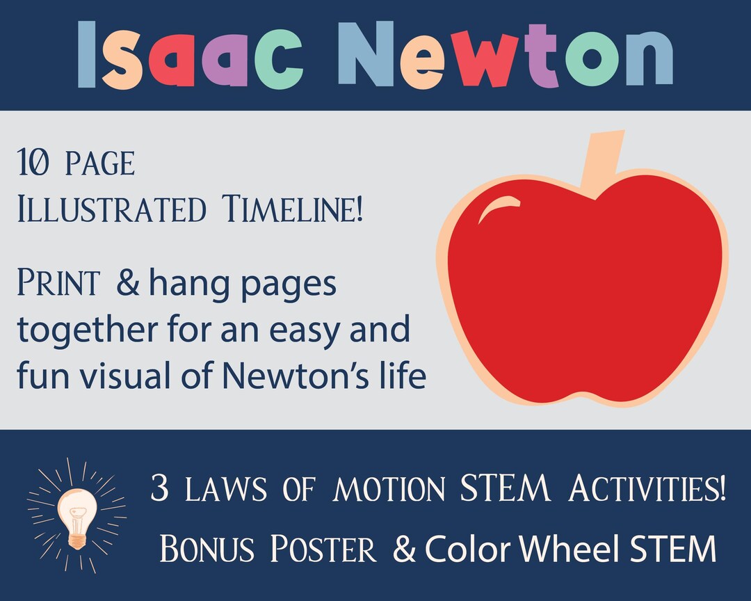 Isaac Newton Unit Study Timeline STEM Activities Homeschool - Etsy