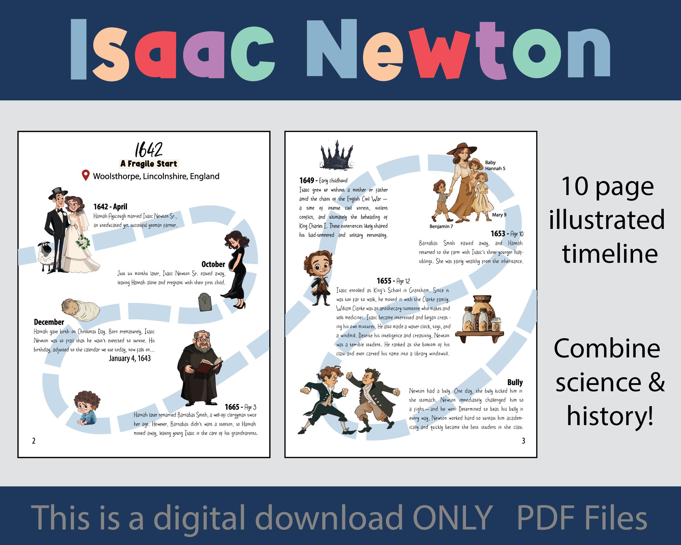 Isaac Newton Unit Study Timeline STEM Activities Homeschool - Etsy