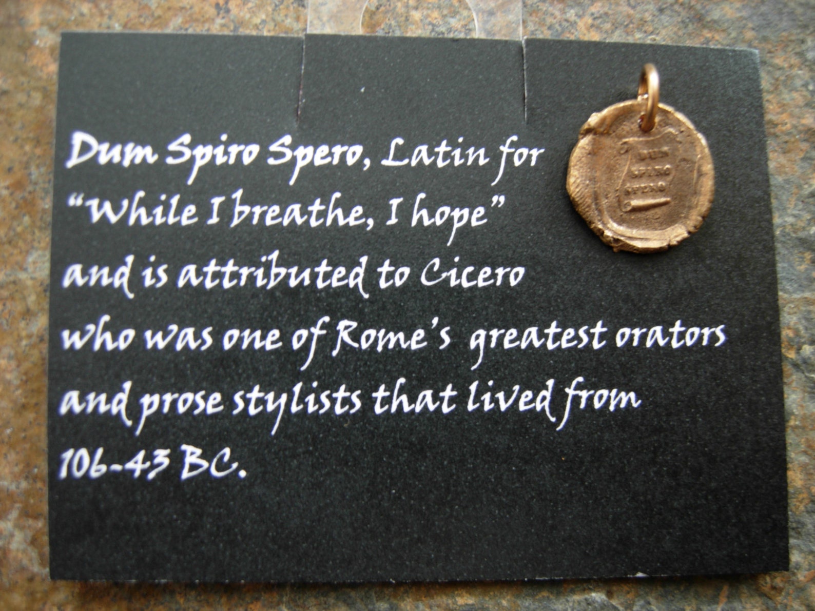 Dum Spiro Spero Wax Seal Charm, Latin Motto, While I Breath, I Hope ...