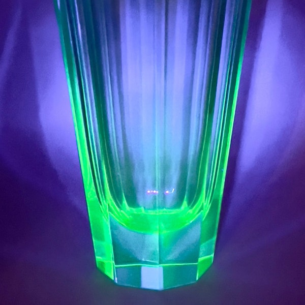Bohemian Uranium Glass Vase - Etsy