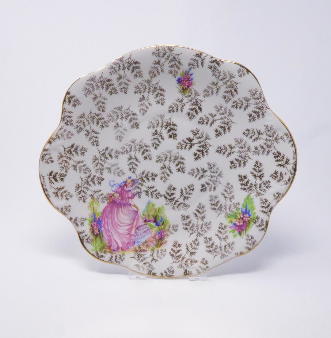 Vintage Laurie & Co London pinkie Crinoline Lady Cake Plate Pink ...