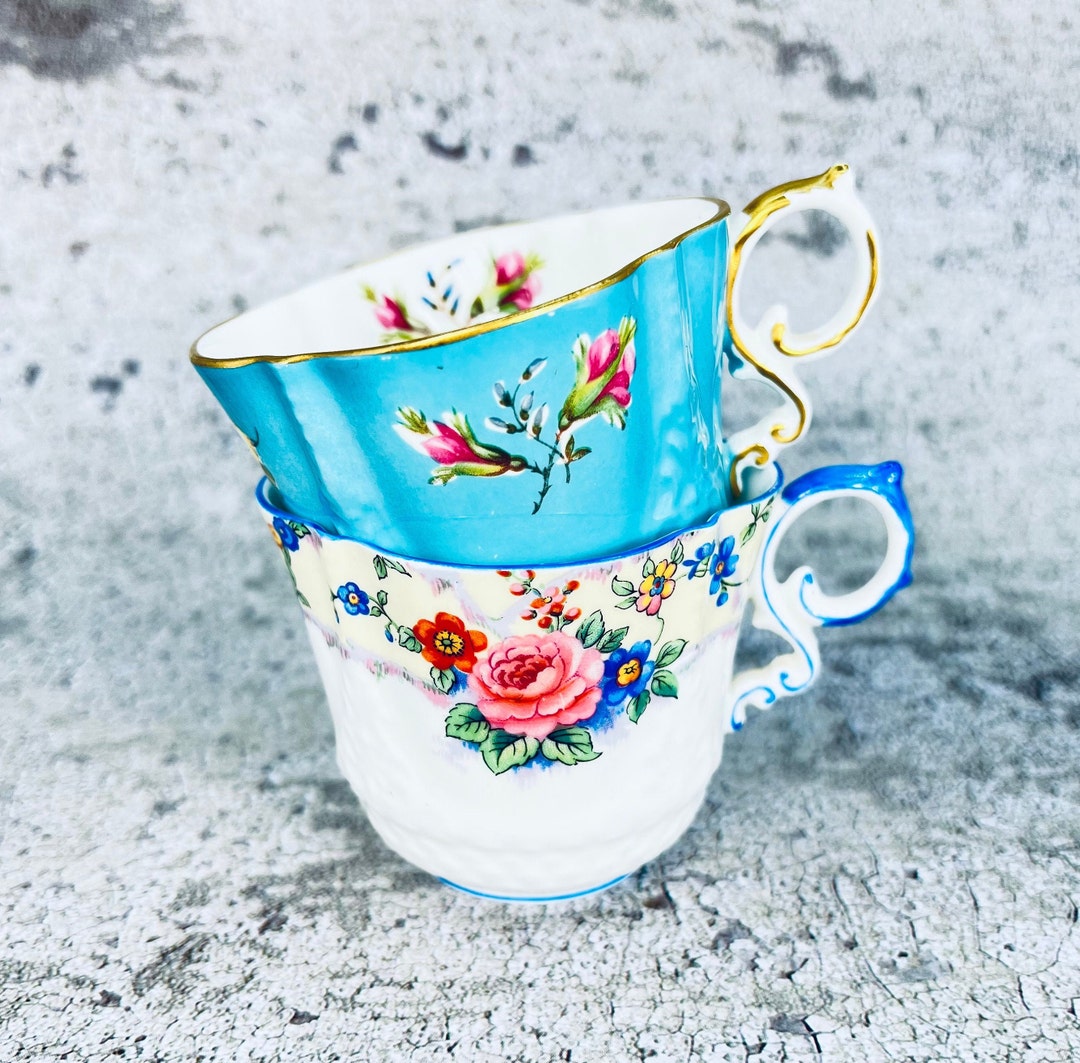 Aynsley England Tea Cup, Square Aynsley Teacup, Hand Painted Aynsley ...
