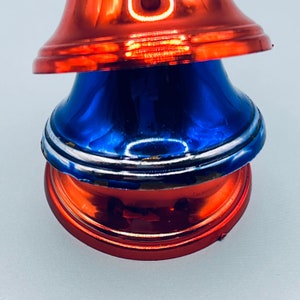 Vintage Christmas Bell Ornaments, Plastic Red and Blue Bells, Plastic ...