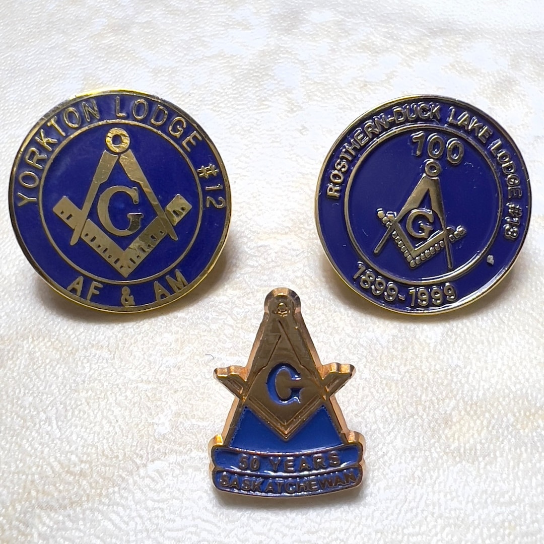 Vintage Canada Masonic Freemasons Lodge Pins, Set of 3 Masonic G Pins ...