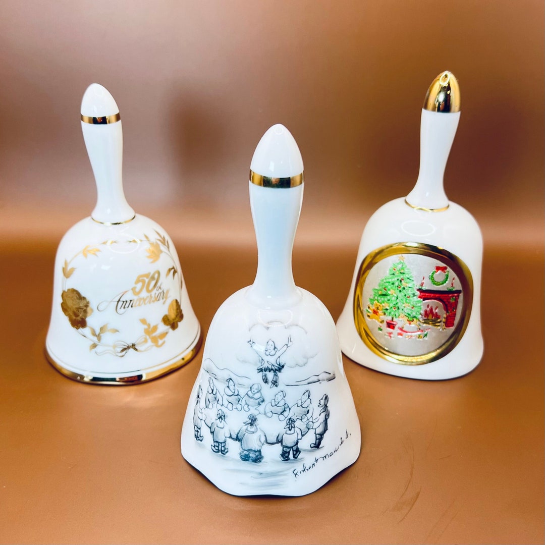 Vintage Bone China Bells With Gold Trim You Pick - Etsy