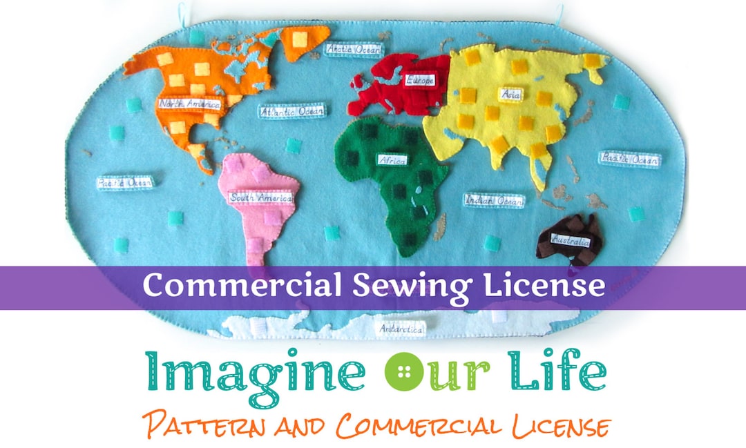Continents of the World Felt Map Commercial License - Etsy