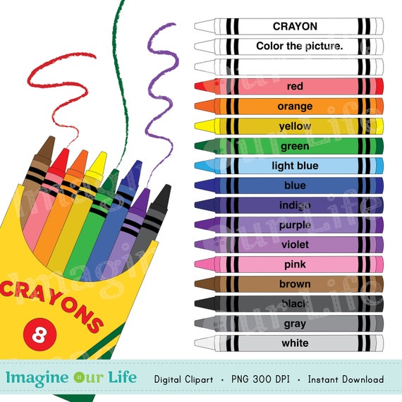 Digital Clipart Crayons Colorful 300 Dpi Pngs Person and - Etsy