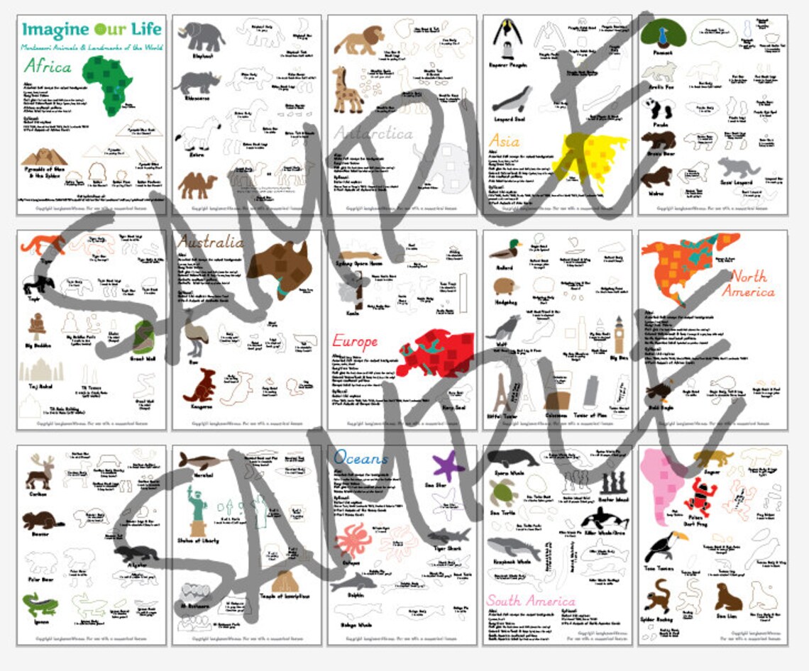 Animals & Landmarks of the World Commercial License - Etsy