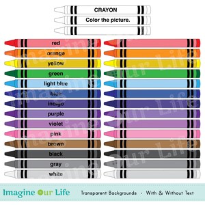 Digital Clipart Crayons - Colorful 300 Dpi Pngs - Person and Commercial ...