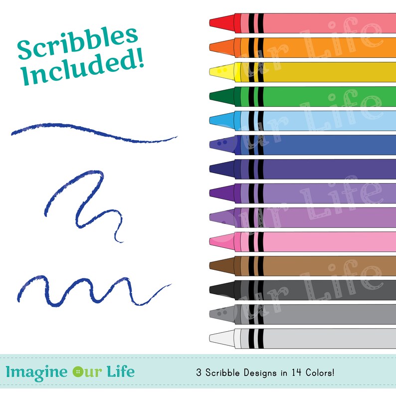 Digital Clipart Crayons - Colorful 300 Dpi Pngs - Person and Commercial ...