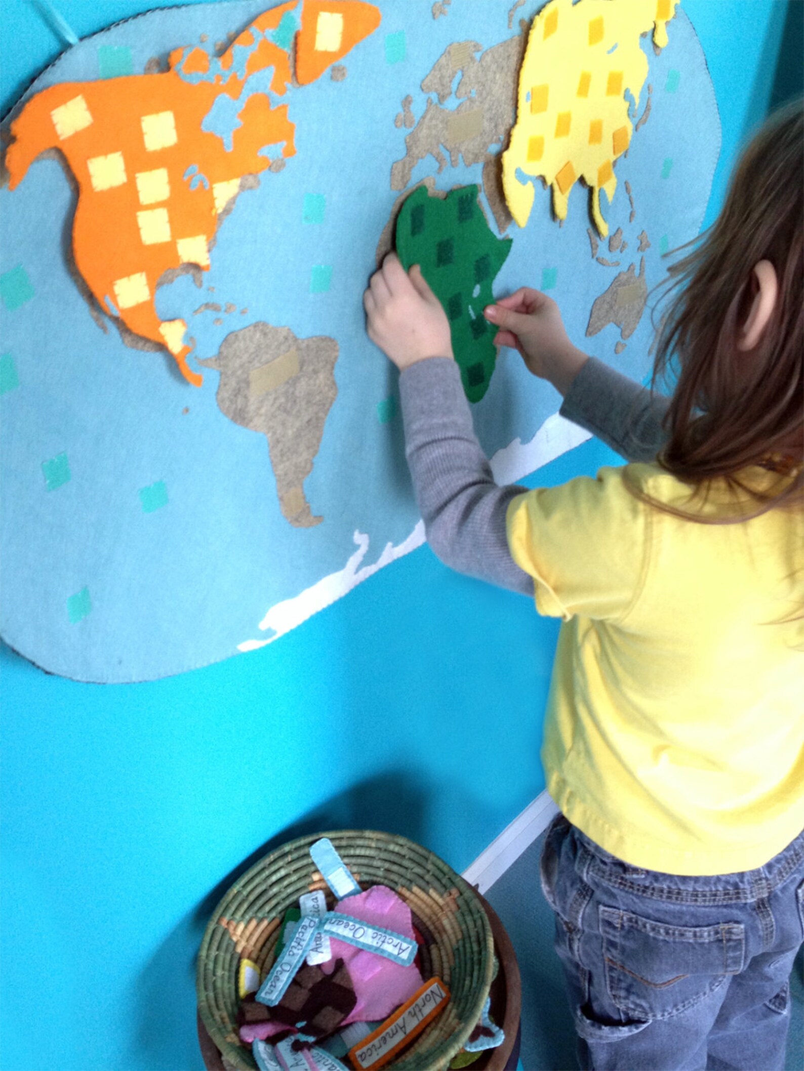 Continents of the World Felt Map Commercial License - Etsy