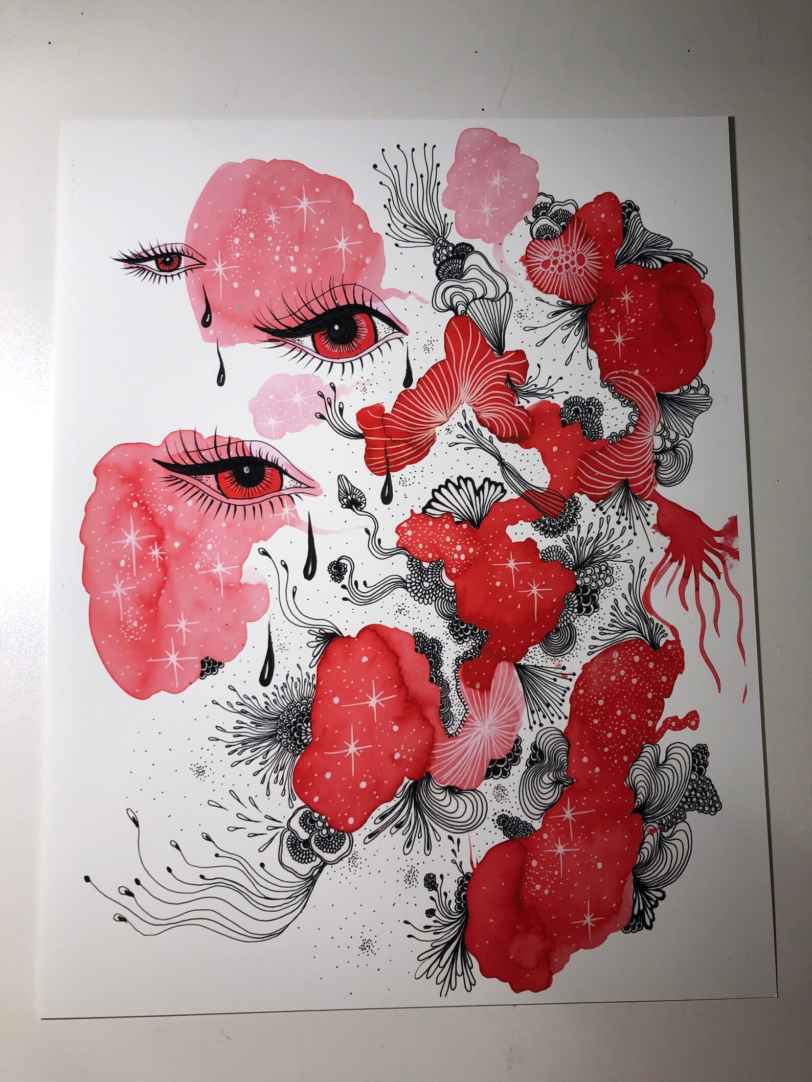 Strawberry Ink Print | Etsy