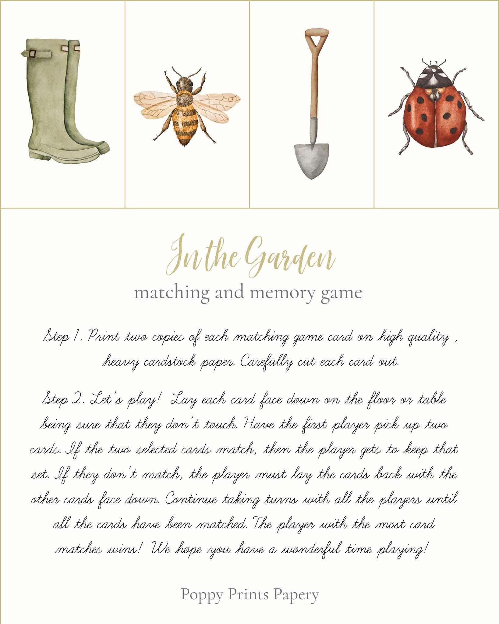 PRINTABLE Matching Game / Memory Game / Nature Themed Study ...