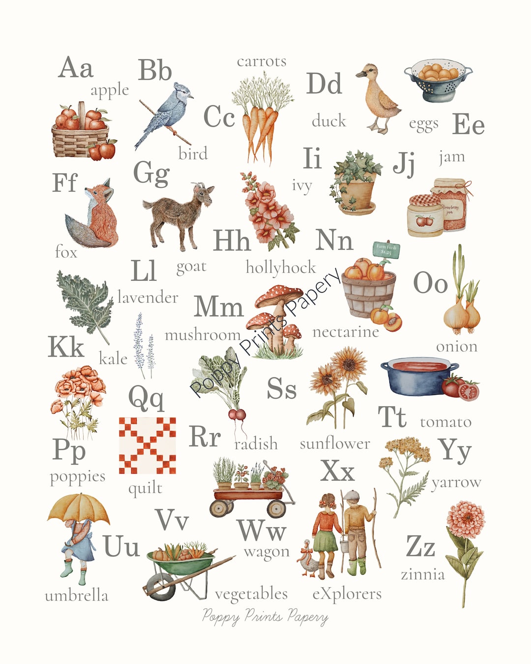 Nature Alphabet Chart PRINTABLE - Etsy