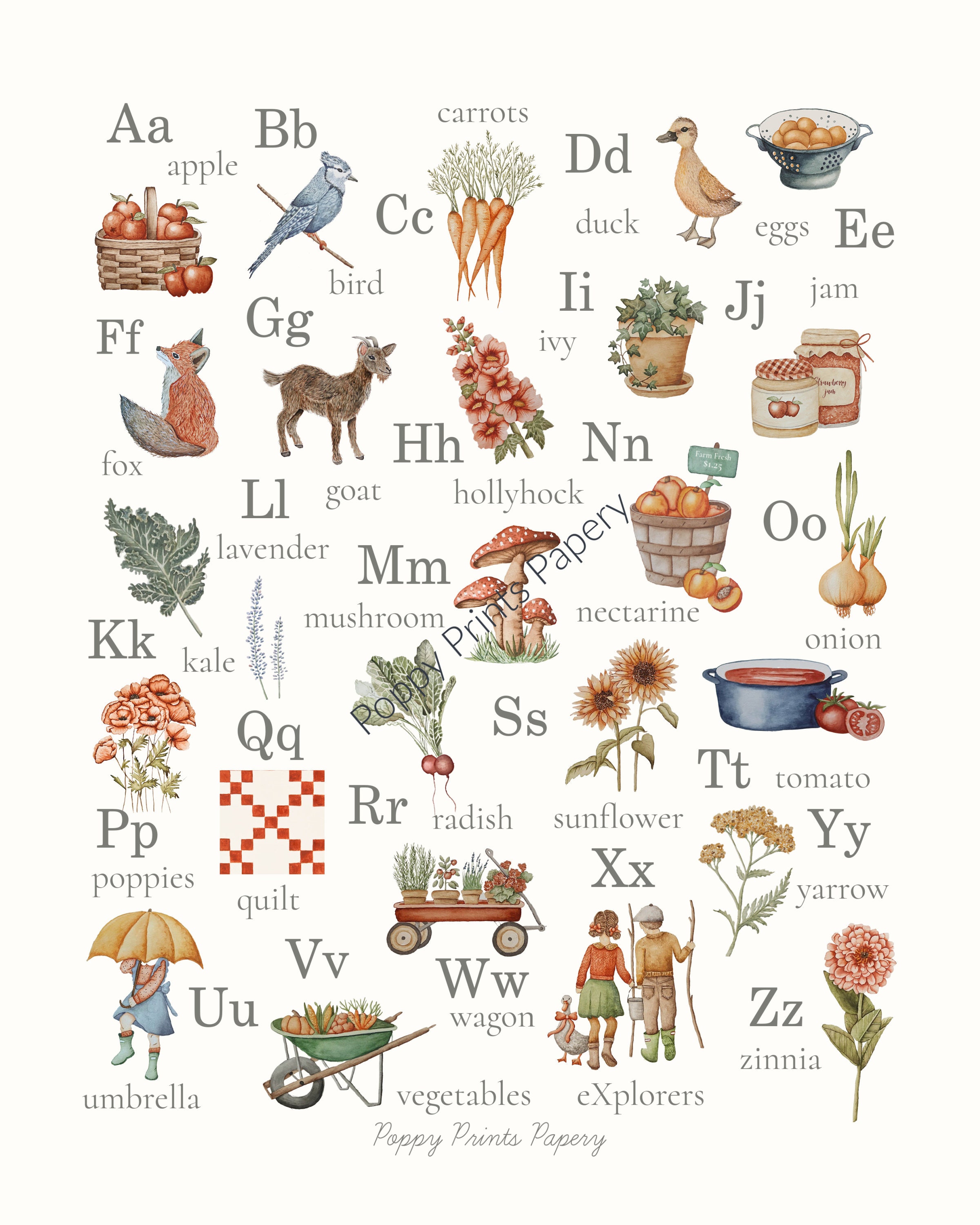 Nature Alphabet Chart PRINTABLE - Etsy
