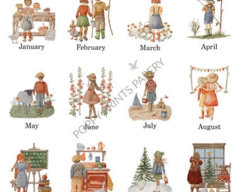 Months of the Year Printable, Busy Book Page, Birth Month Flowers ...