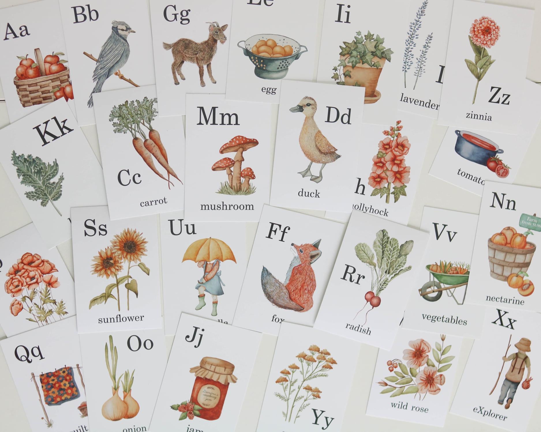 PRINTABLE- Nature Alphabet Flashcards - Etsy Australia