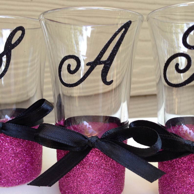 Personalized Glitter Shot Glasses X1 Etsy