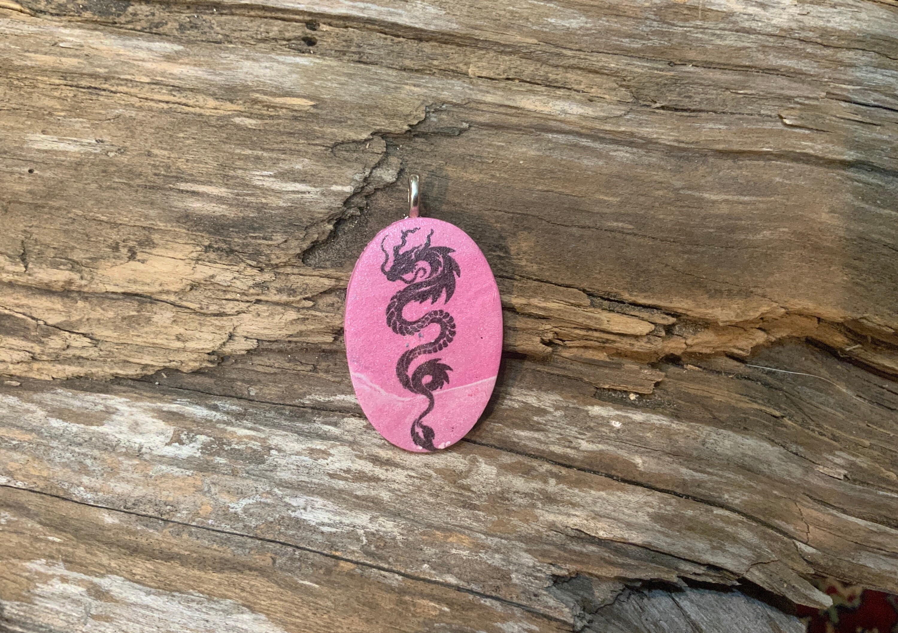 Oval Dragon Pendant - Etsy