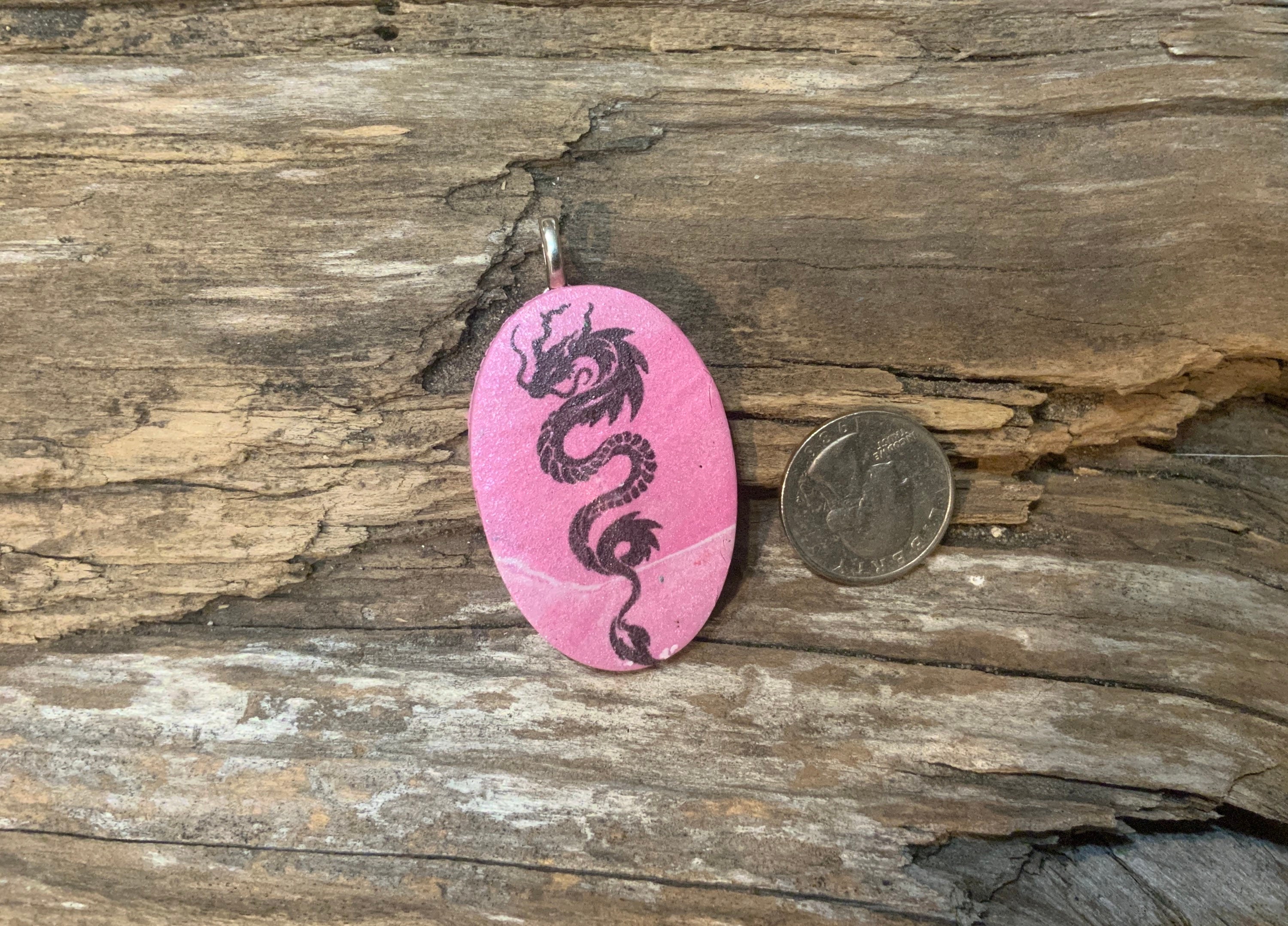 Oval Dragon Pendant - Etsy