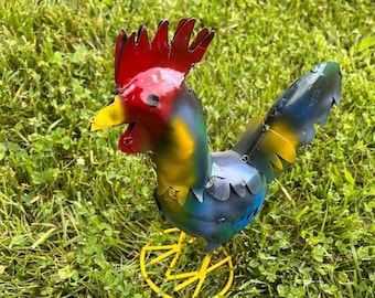 American Metal Rooster Clucker Farm Animal Yard Art - Etsy