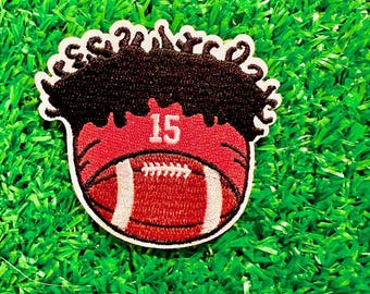 Patrick Mahomes #15 Iron on Heart Patch, Kansas City Chiefs, Superbowl ...