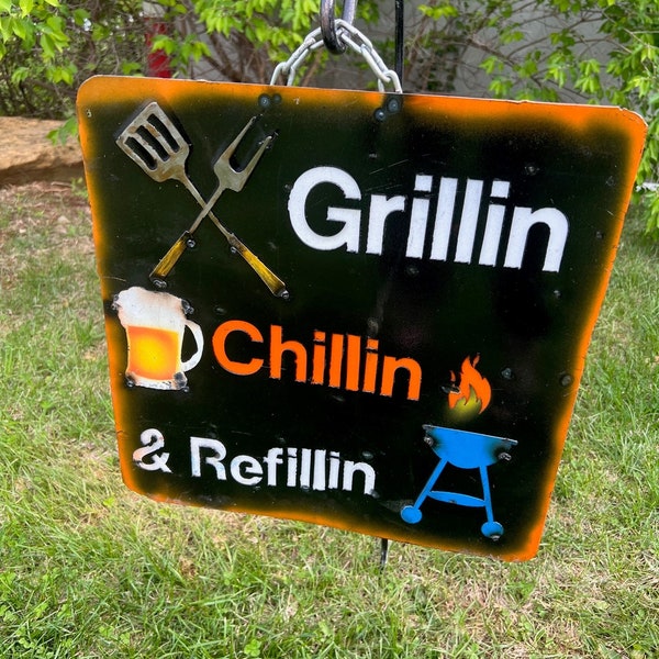 Grillin and Chillin Sign - Etsy
