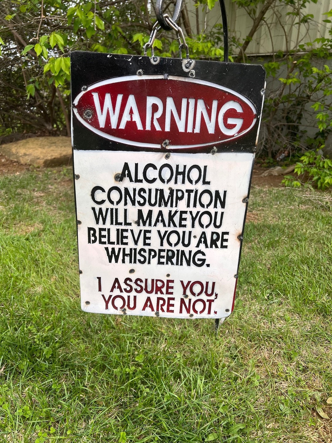 Metal "warning Alcohol Consumption...." Sign She Shed Snarky Funny Man ...