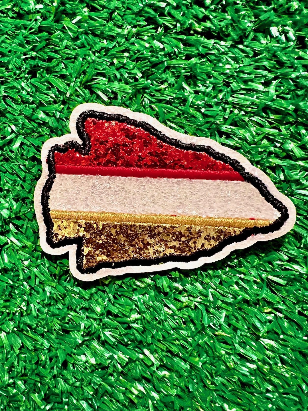 Red/white/gold Glitter KC Arrowhead Embroidered Iron on Patch Kansas ...