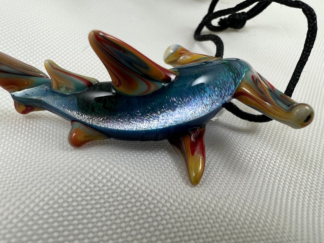 Hammerhead Shark Glass Pendant Necklace - Etsy