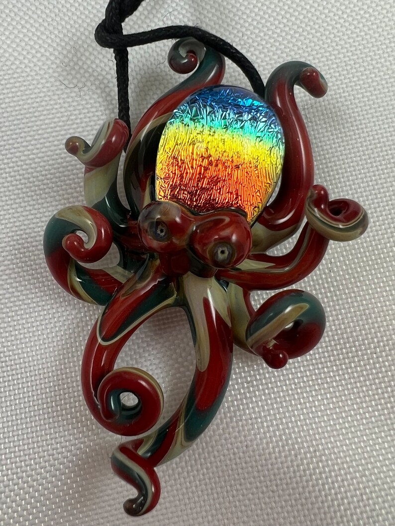 Octopus - Glass Pendant Necklace Lampwork - Etsy