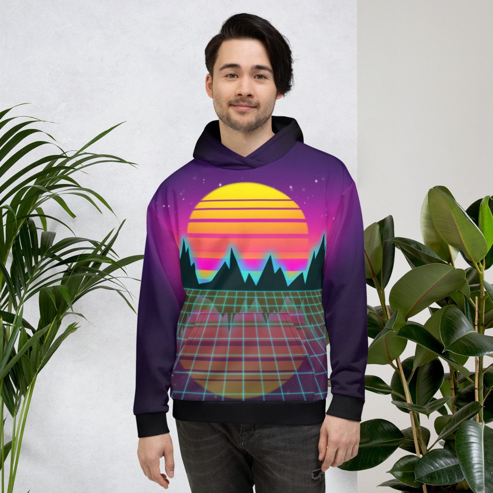 Vaporwave/synthwave Unisex Hoodie T-shirt Jacket Sweater - Etsy