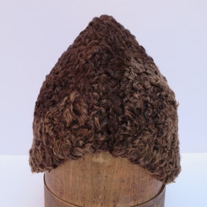 VINTAGE FUR HAT~ Men's Women's Vintage Fashion~ Lamb Sheep Hat~ Brown ...