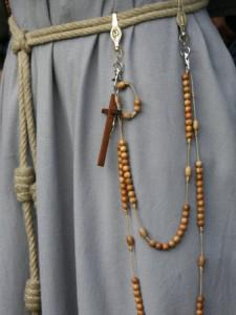 LARGE CATHOLIC ROSARY~ Waist Rosary~ Nun Belt Rosary~ Saint Medal ...