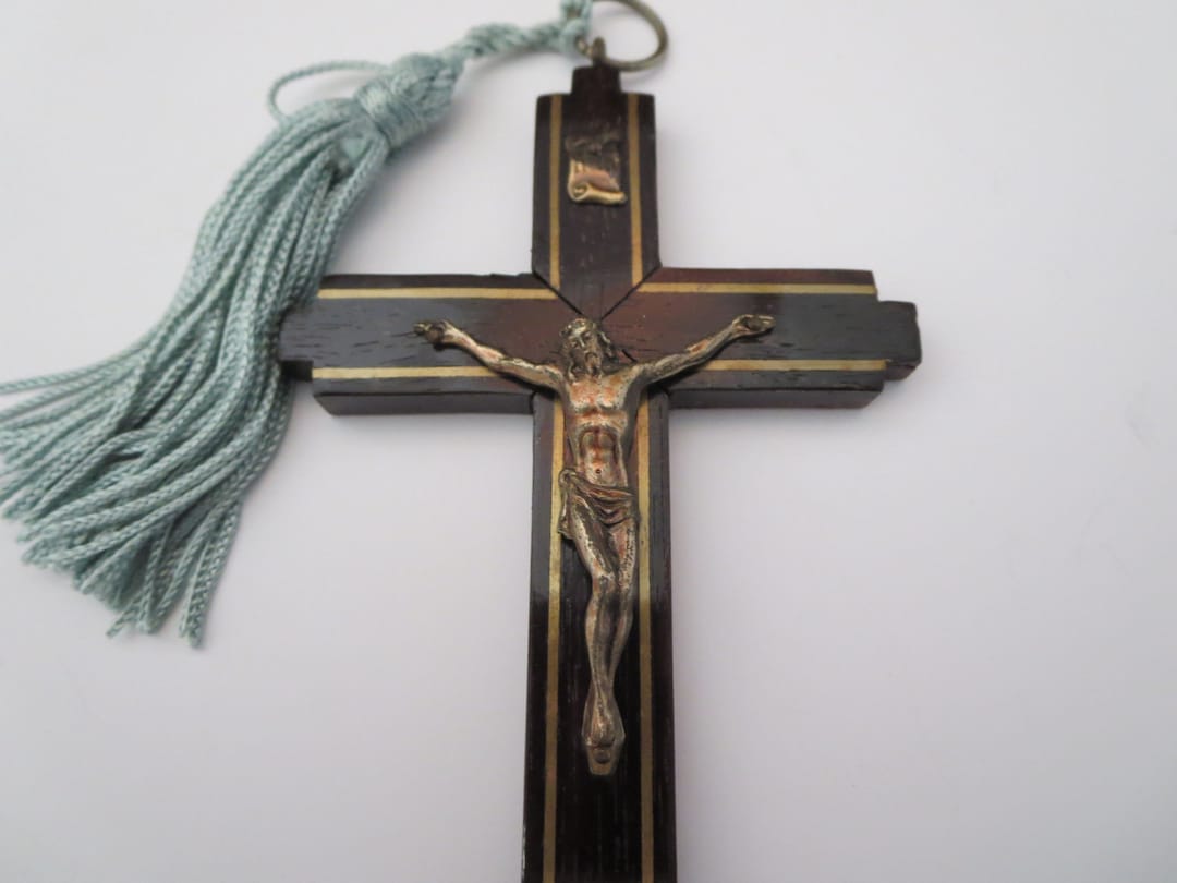 RELIGIOUS PECTORAL CROSS~ Crucifix Pendant~ Corpus Christi~ Antique ...