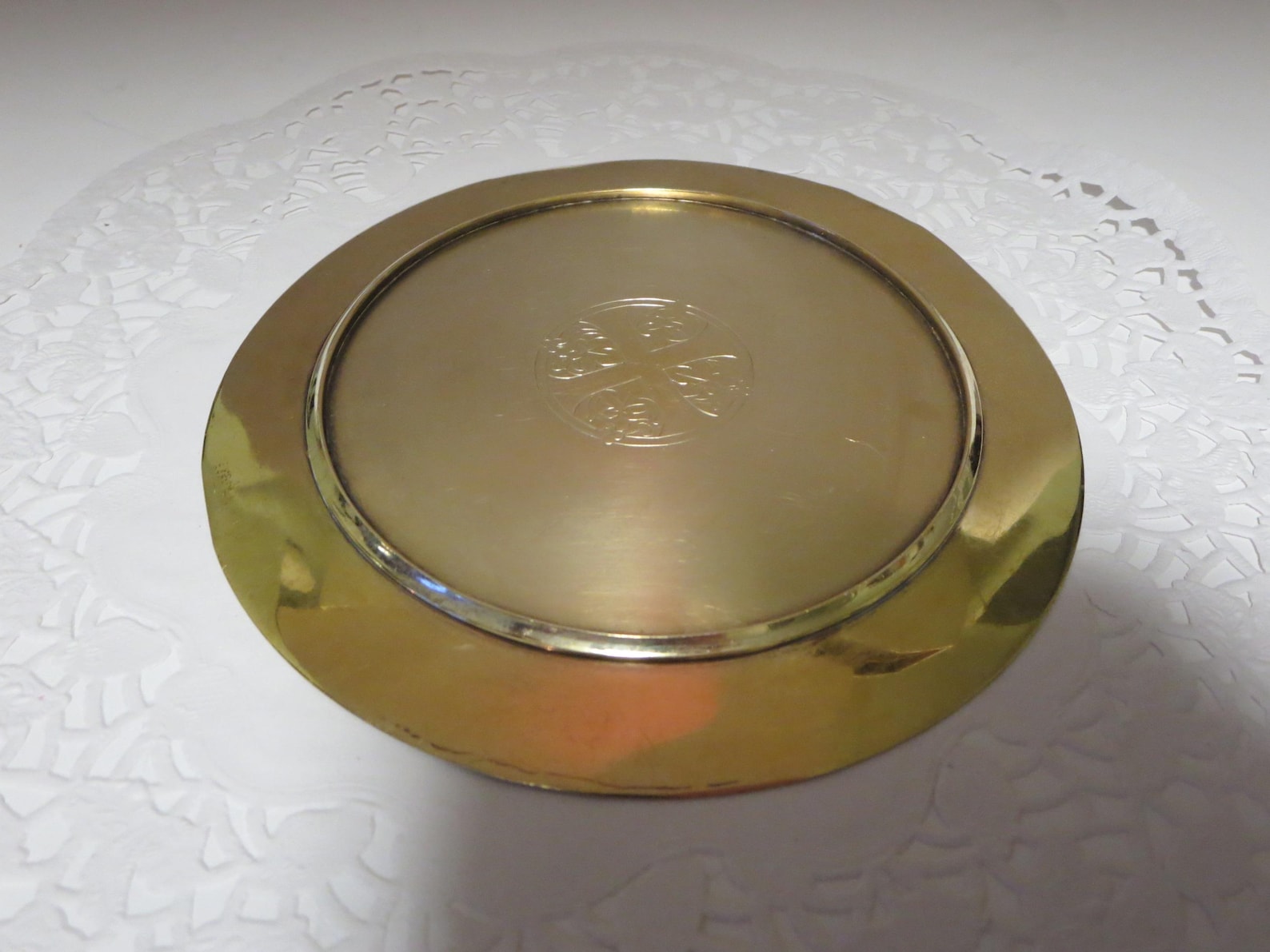 RELIGIOUS PATEN TRAY~ Mass Ritual Set~ Eucharistic Communion Plate ...