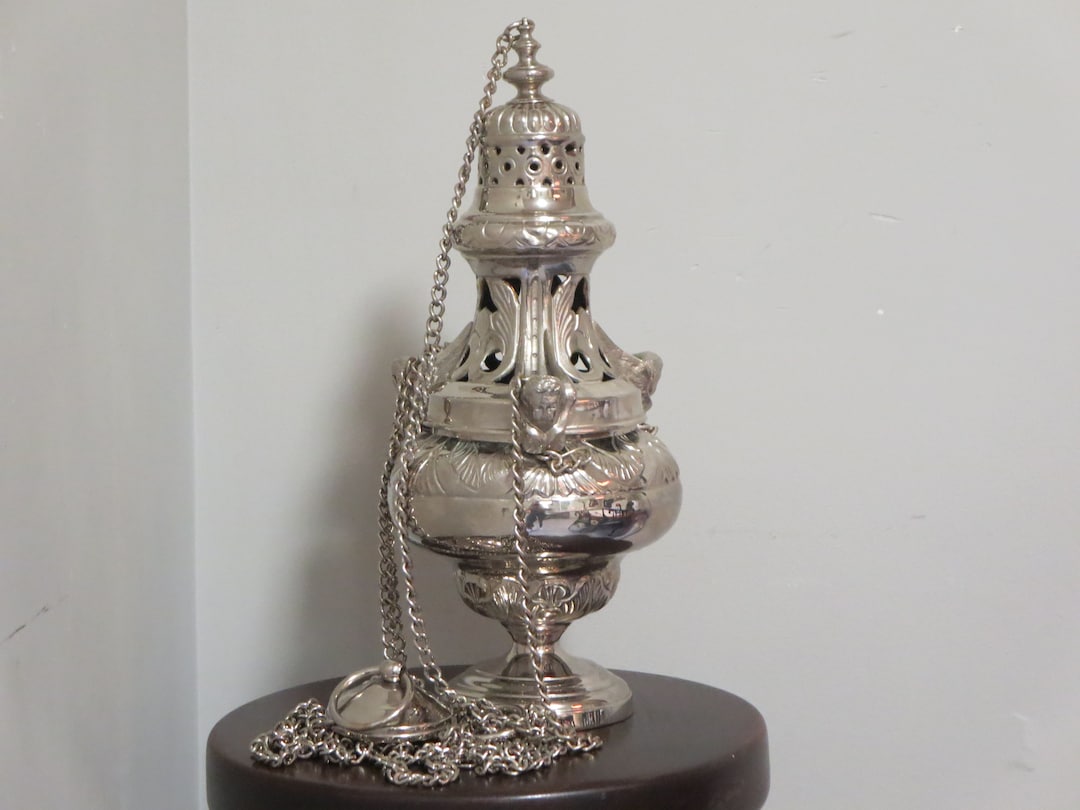 INCENSE THURIBLE BURNER Sacred Art French Religious Large Church ...