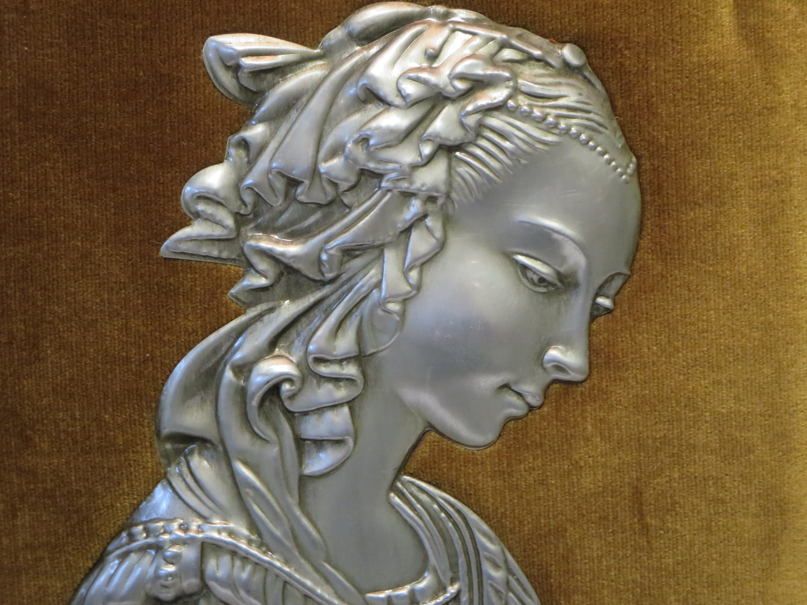 RELIGIOUS FRAME~ Virgin Mary~ Prayer~ Chiseled Pewter~ Champagne ...