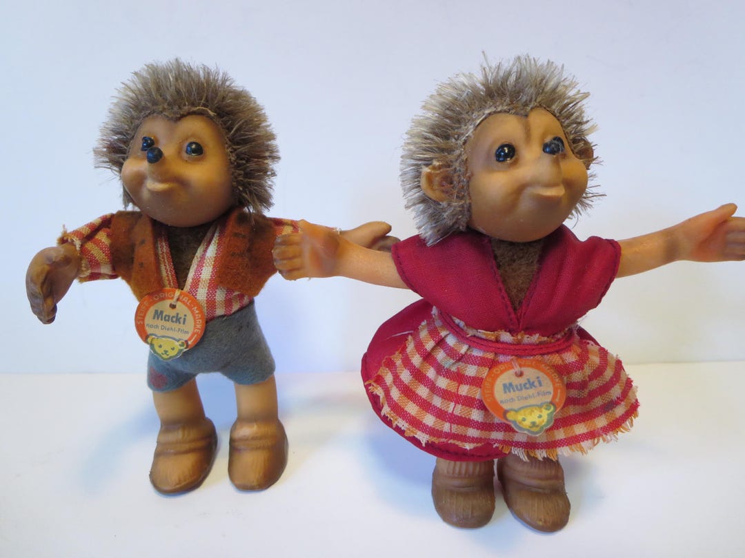 Macki & Mucki Steiff~ Vintage Toy~ Hedgehog Pair~ Figurines ...