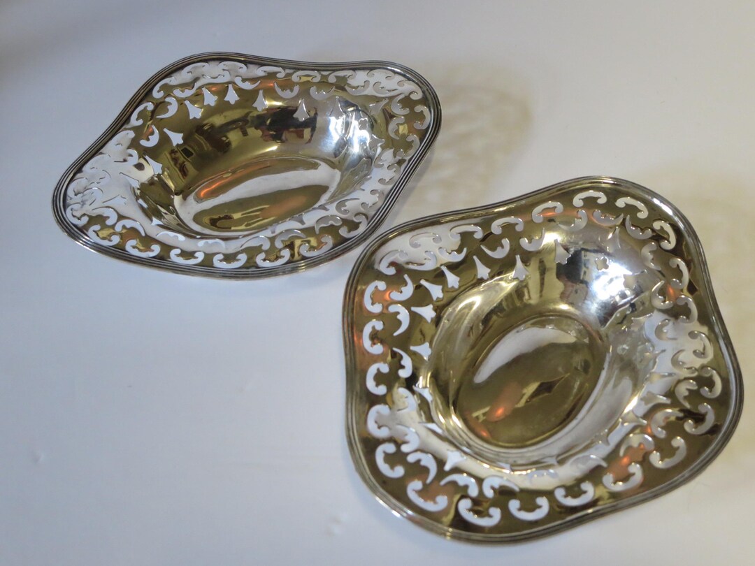 STERLING CONDIMENTS SET Nut Candy Dishes Silverware Service Open ...