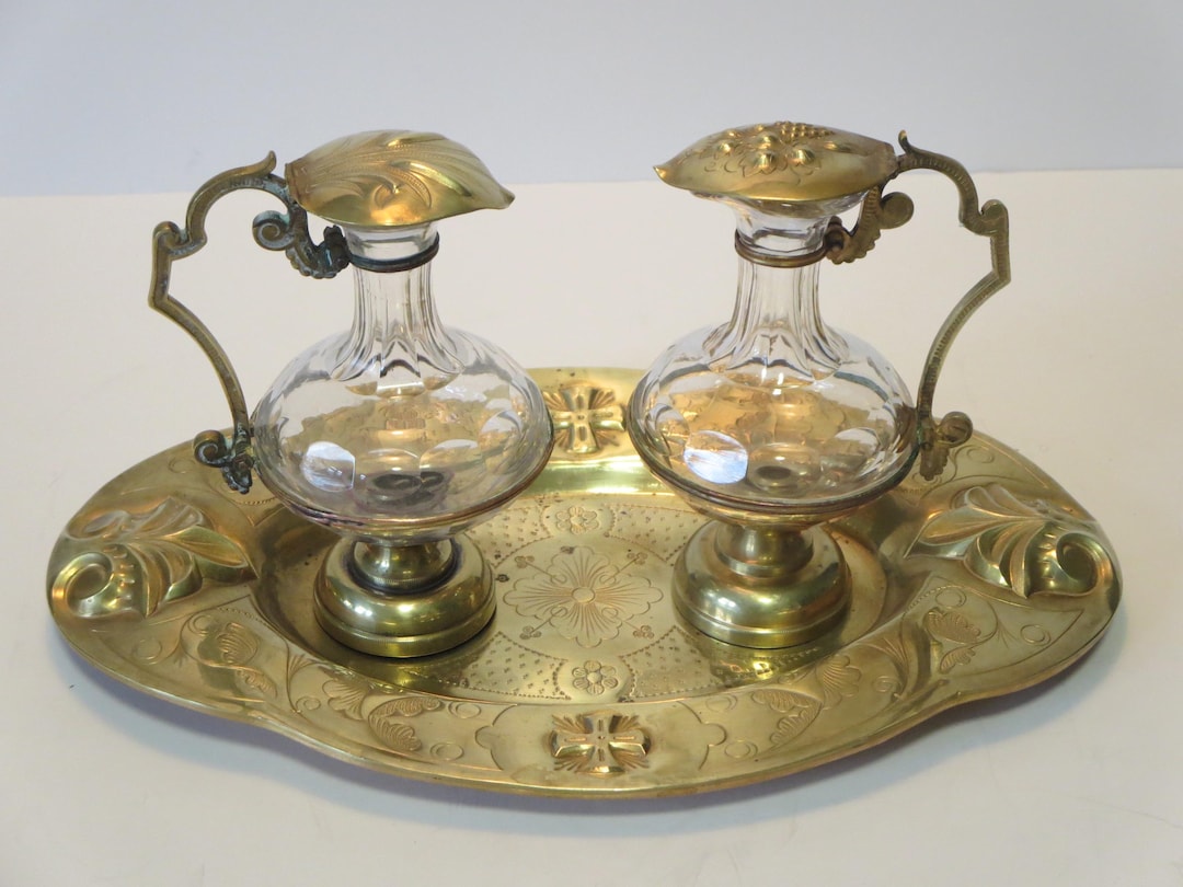 ALTAR CRUET SET~ French Religious~ Communion Eucharist~ Ritual Ceremony ...