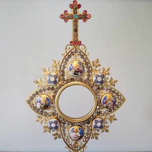 SACRED ART MONSTRANCE~ French Altar Standing Cross~ Crucifix~ Religious ...