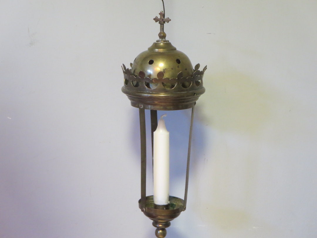 SANCTUARY CANDLE LANTERN~ Suspended Processional Candle Lamp~ Shrine ...
