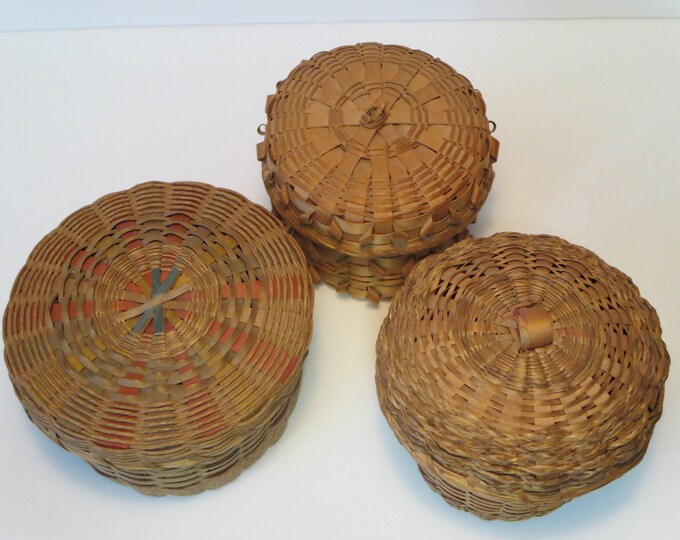 NATIVE ART BASKETS~ 3 Genuine Wicker Basket~ Traditional~ Native ...