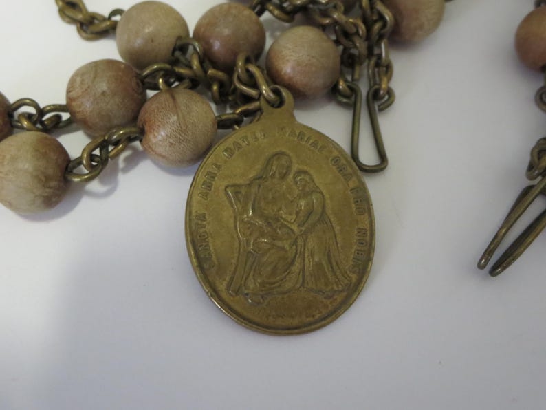 LARGE CATHOLIC ROSARY~ Waist Rosary~ Nun Belt Rosary~ Saint Medal ...