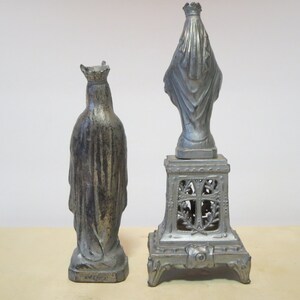 RELIGIOUS FRENCH STATUES~ Mold Cast Metal Statuary~ Antique Catholic ...