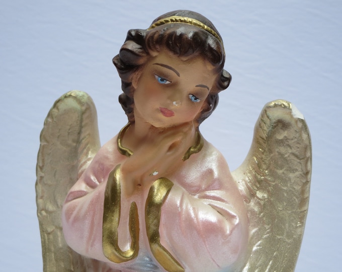 ANGEL CHURCH STATUE~ Religious Plaster Statue~ Chalkware Statuary ...